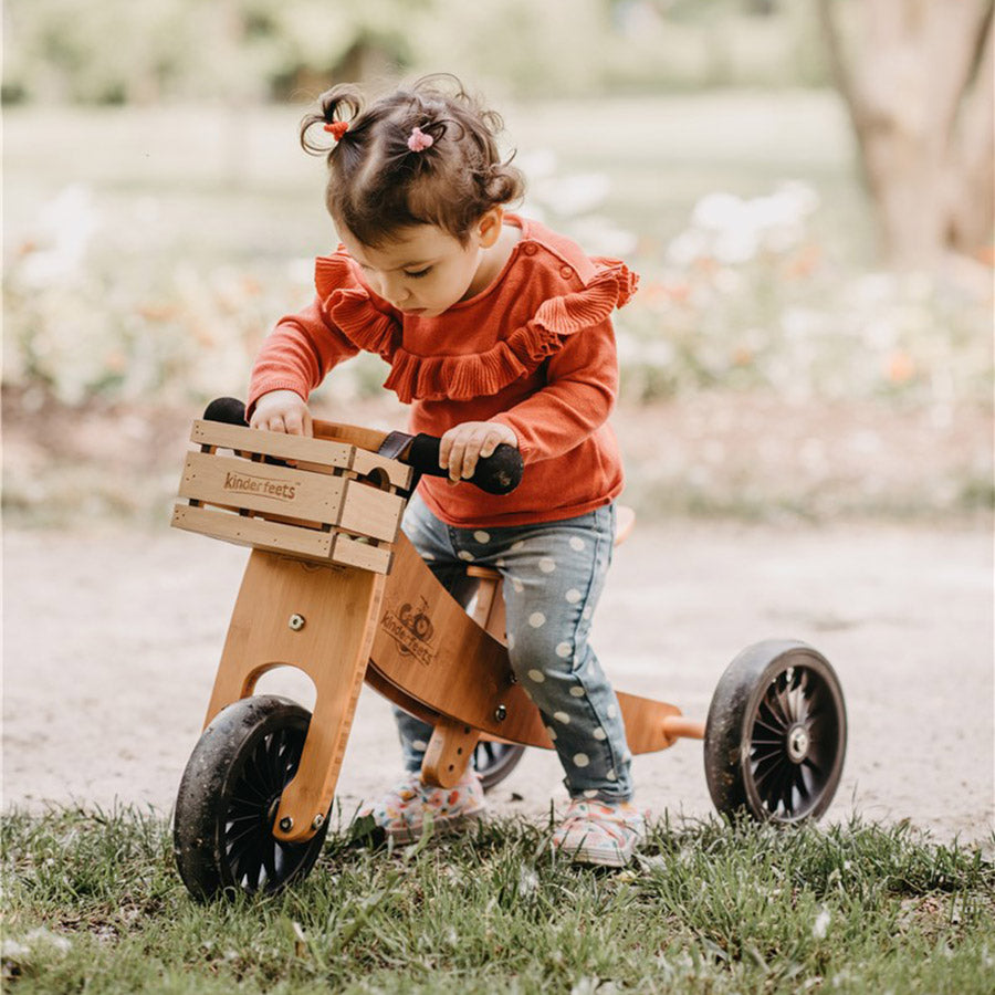 Bicicleta de equilibrio y triciclo de madera de bambú | Juego y Jardín