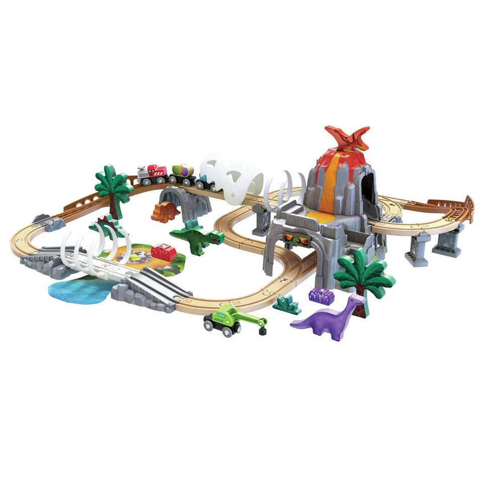 Dinosaur Adventure Wooden Train Set | Juego y Jardín