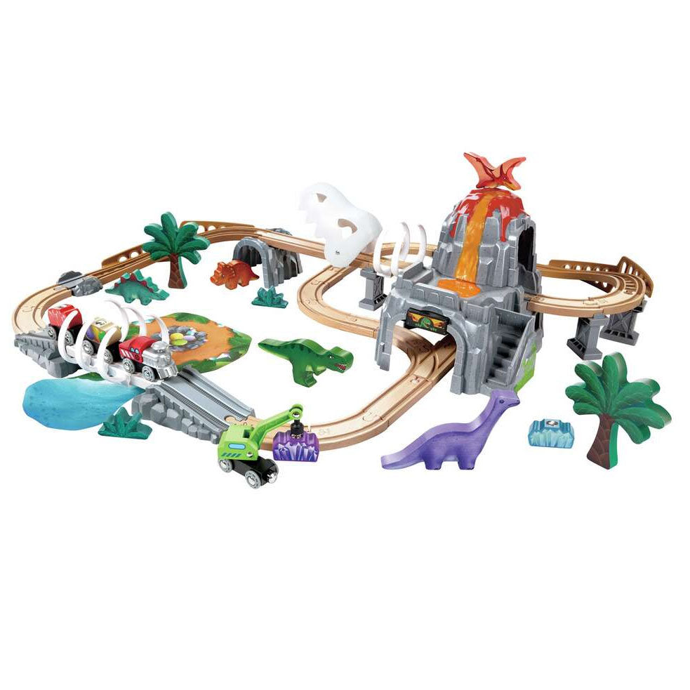 Dinosaur Adventure Wooden Train Set | Juego y Jardín