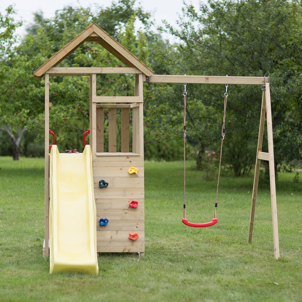 Junior 7 Playground with picnic table and climbing wall | Juego y Jardín