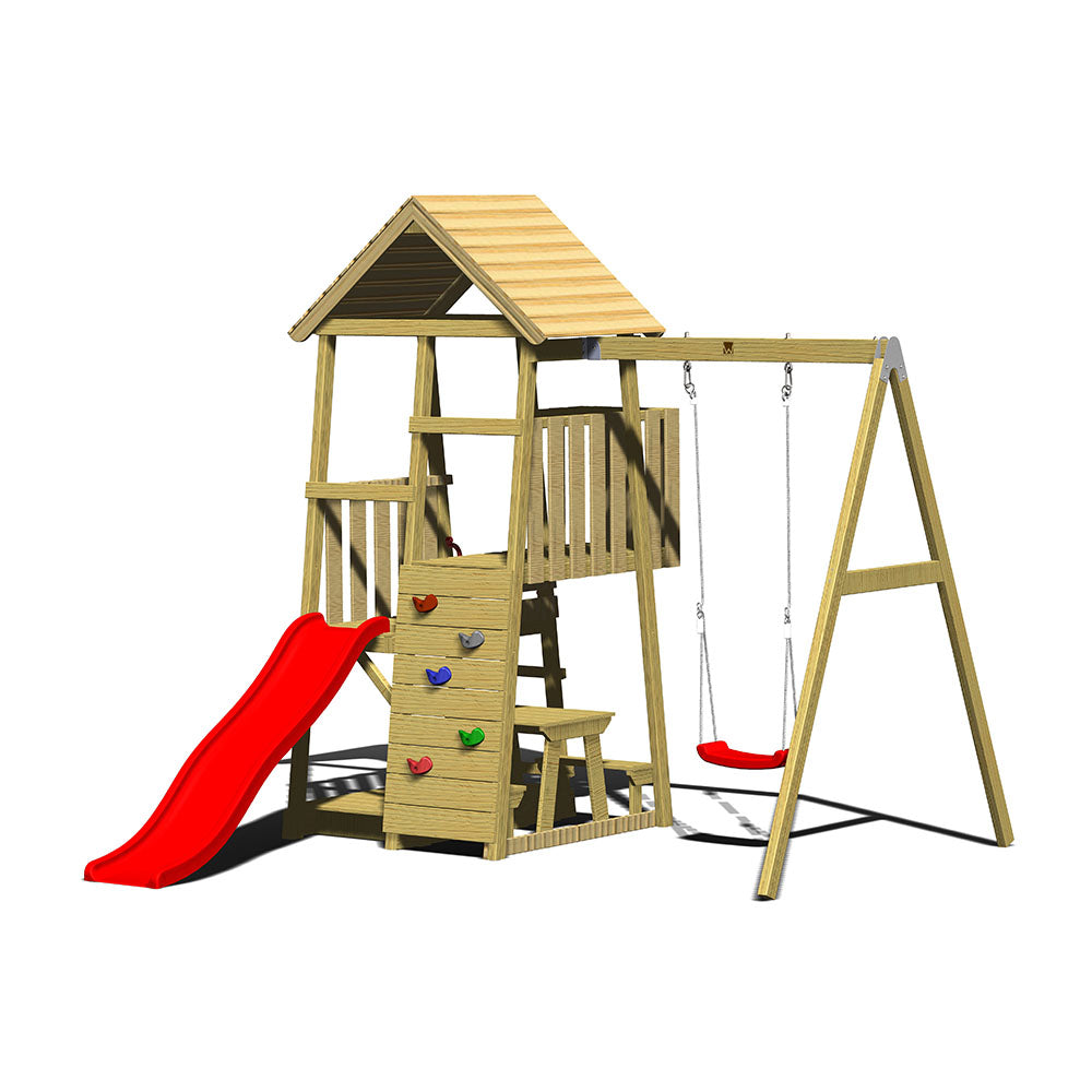 Torre Junior 8 Playground with table and climbing wall | Juego y Jardín
